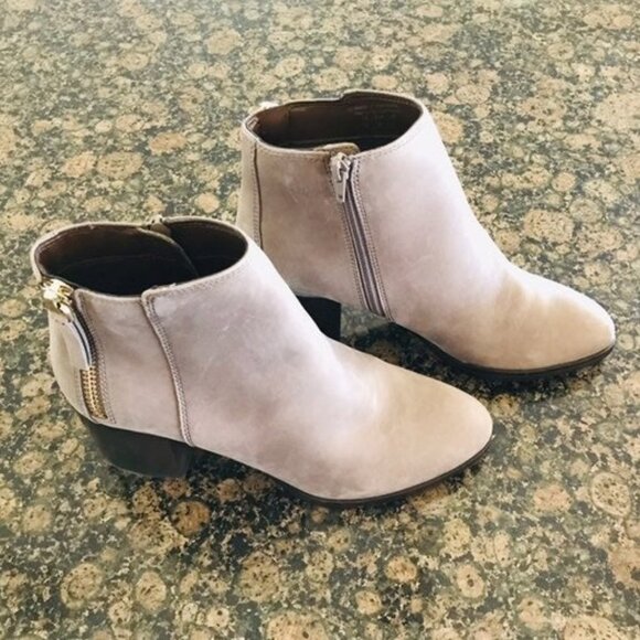 Aldo | Shoes | Aldo Kelii2 Tanlight Brown Suede Booties Wzipper Detail ...